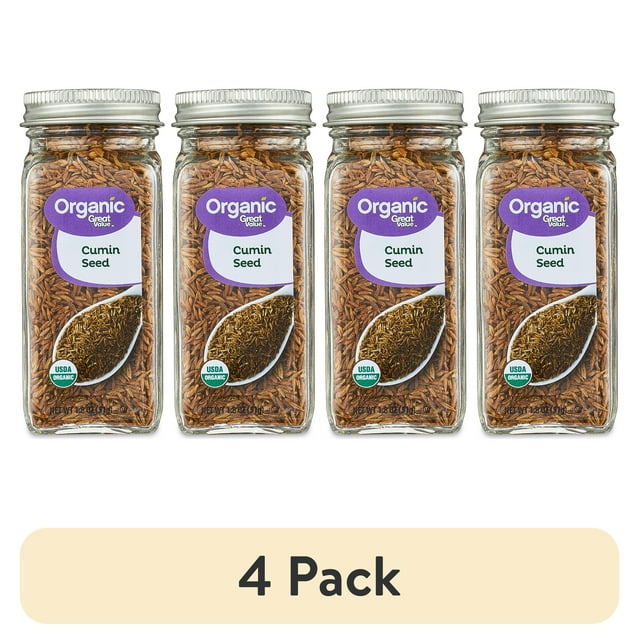 (4 pack) Great Value Organic Cumin Seed, 1.8 oz - Walmart.com