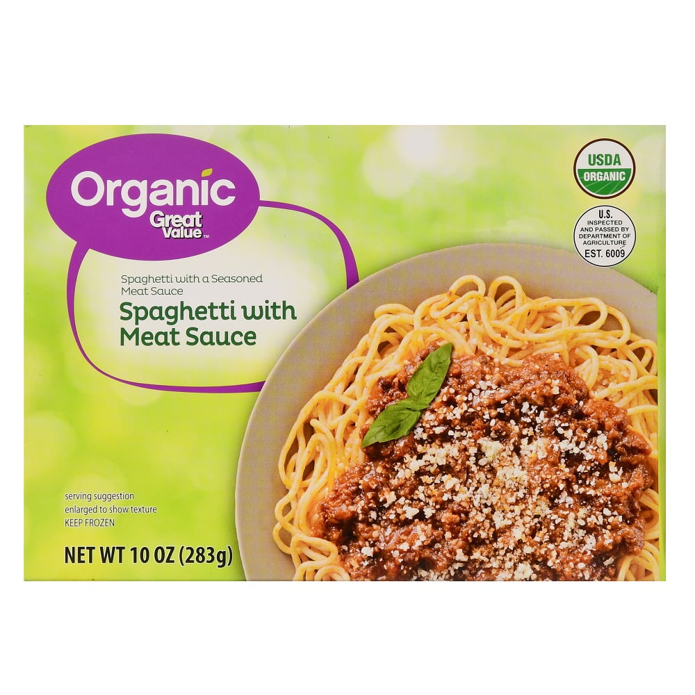 Great Value Organic Frozen Spaghetti with Meat Sauce, 10 oz - Walmart ...