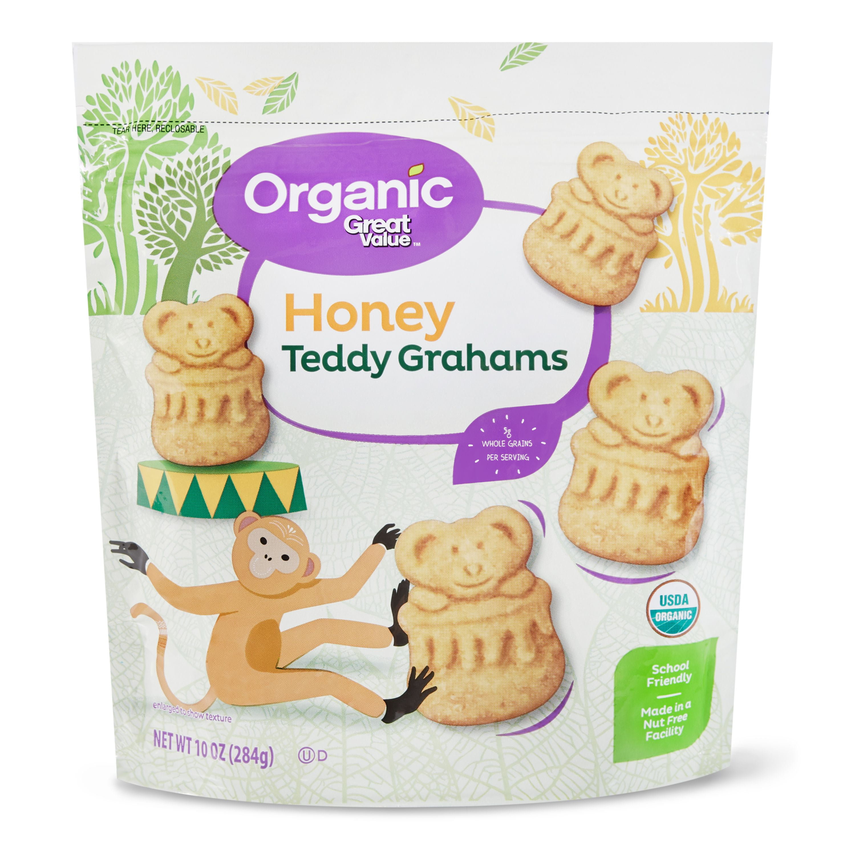 Great Value Organic Honey Teddy Grahams, 10 Oz. - Walmart Business Supplies