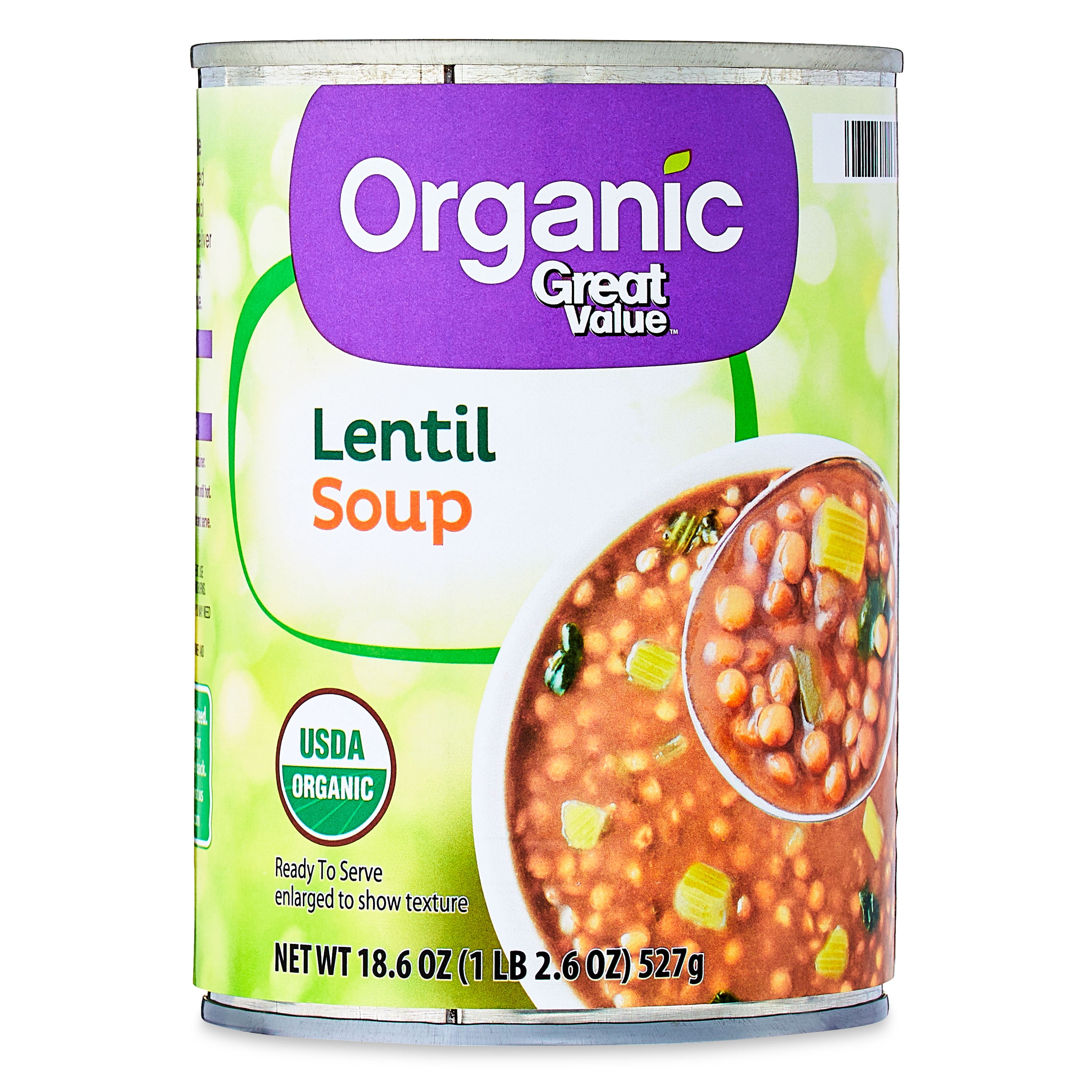 (4 pack) Great Value Organic Lentil Soup, 18.6 oz Can - Walmart.com