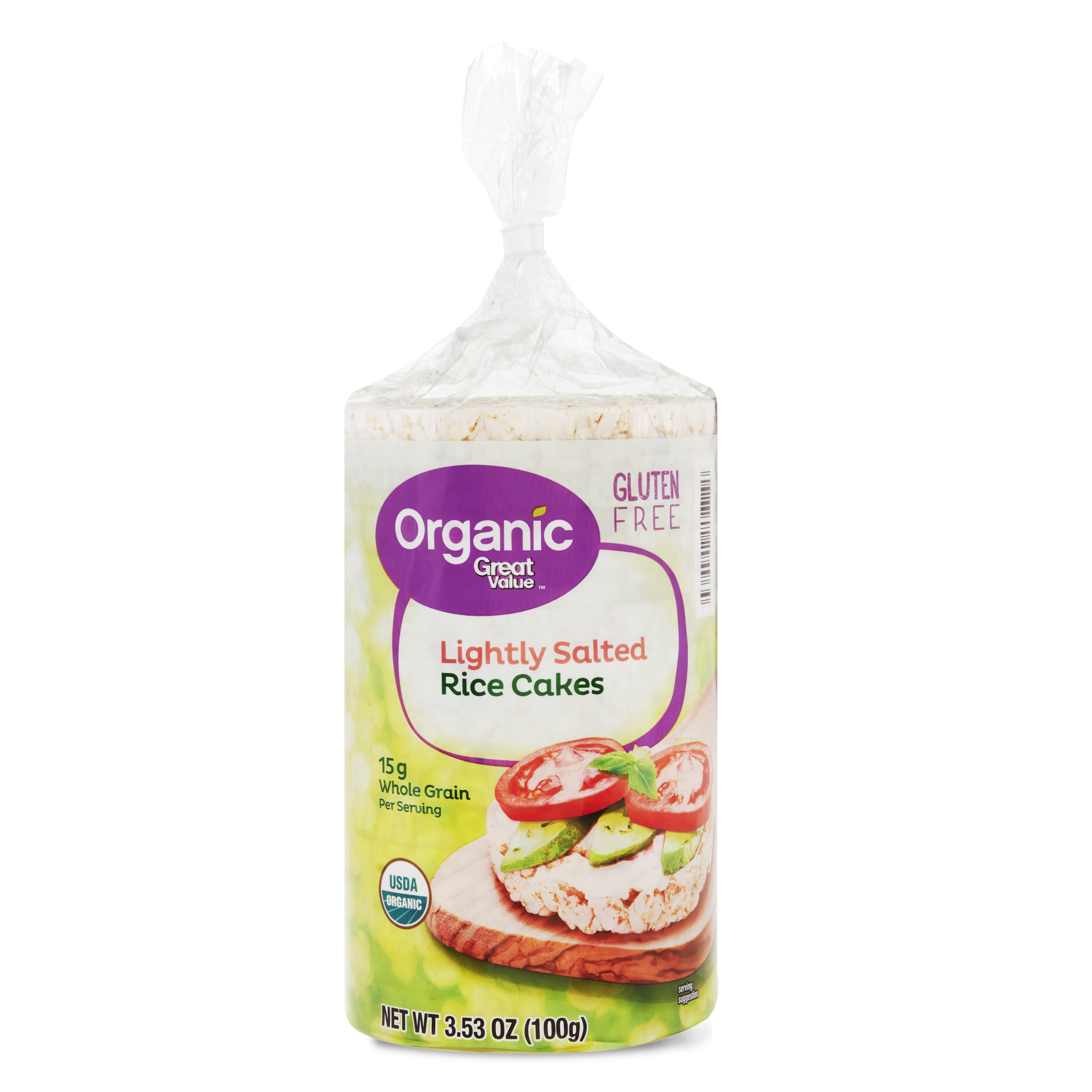 Great Value Organic Lightly Salted Rice Cakes, 3.53 oz - Walmart ...