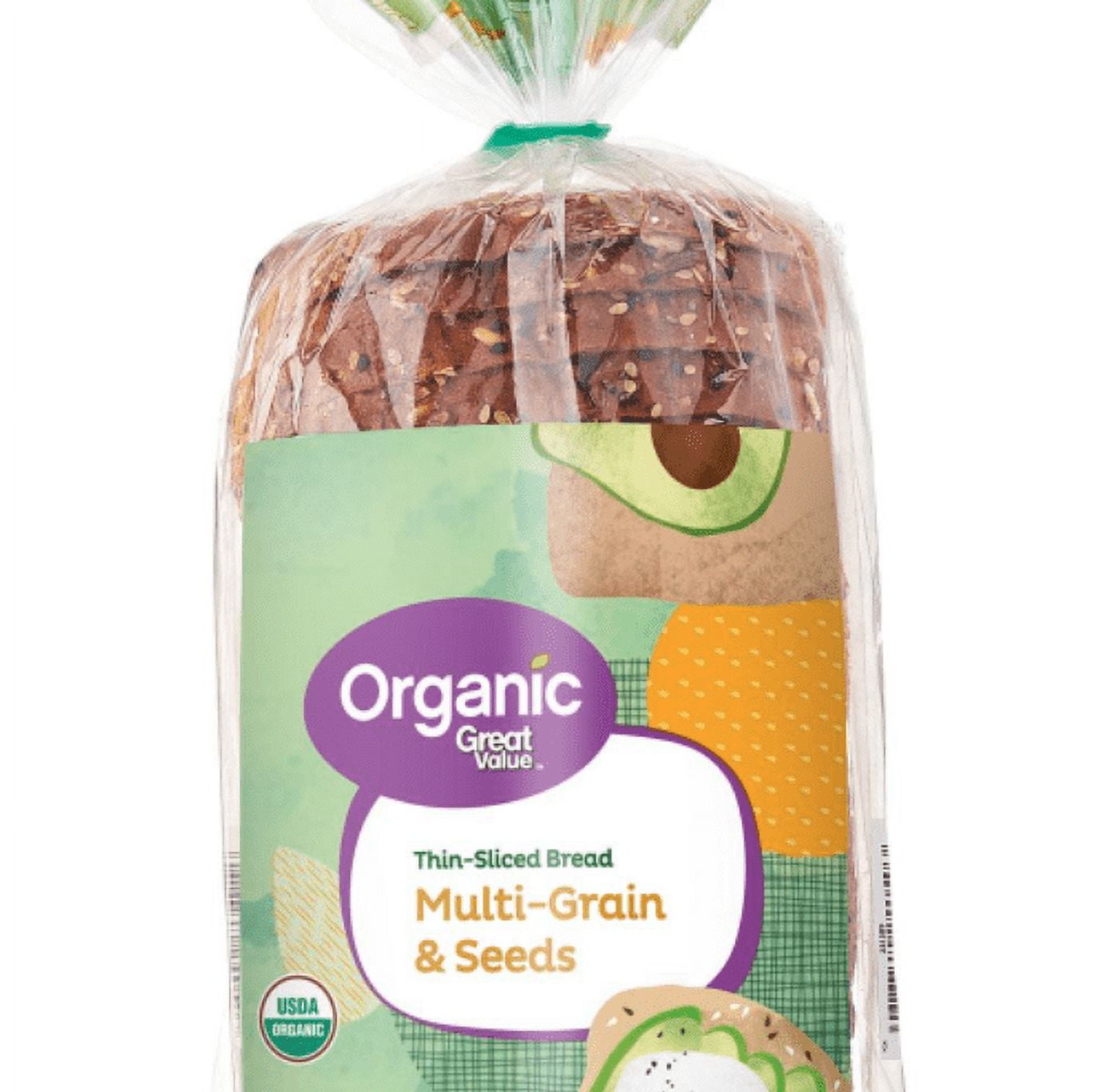 Great Value Organic Multi-Grain & Seeds Thin-Sliced Bread, 20 oz ...