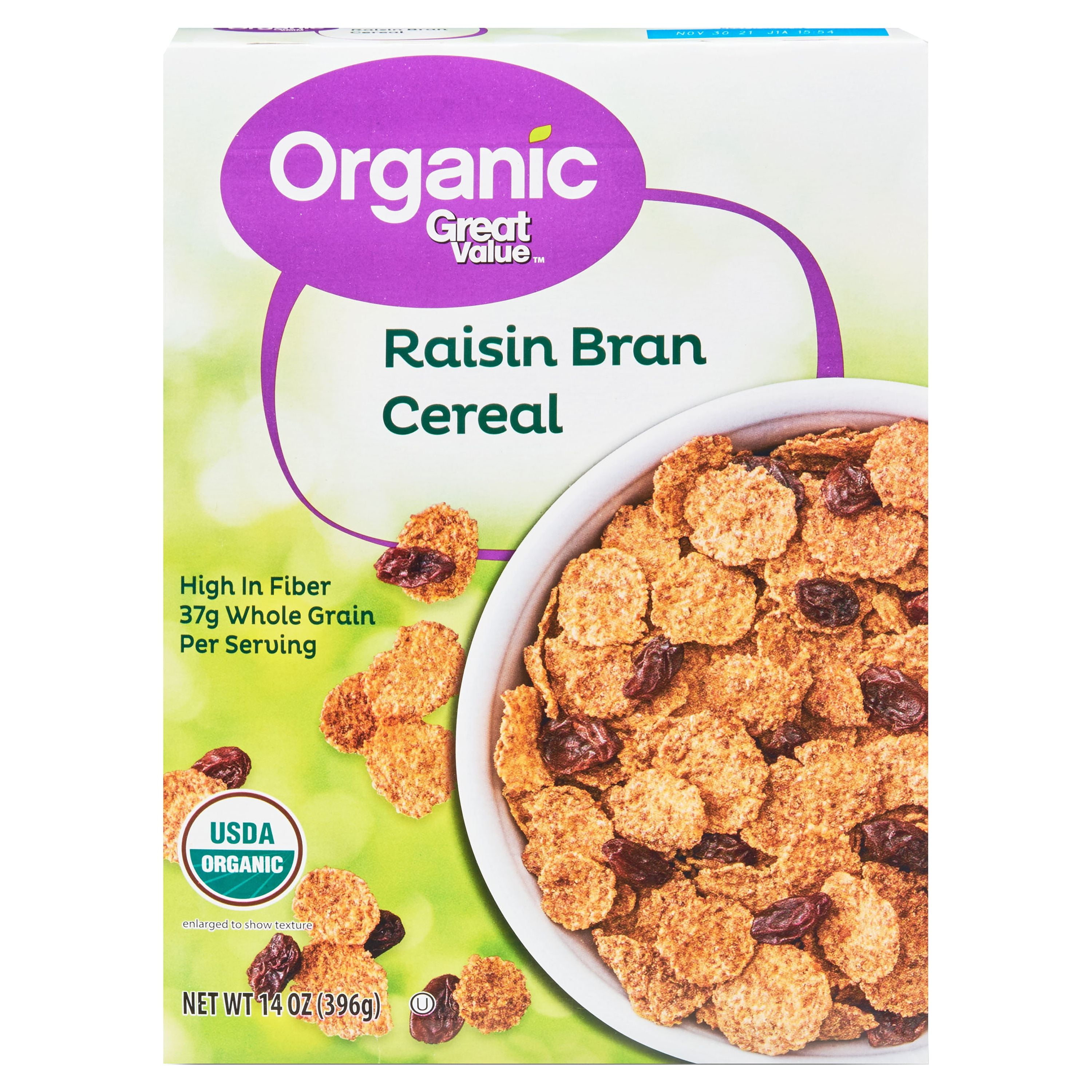 Great Value Organic Raisin Bran Breakfast Cereal, 14 oz - Walmart ...