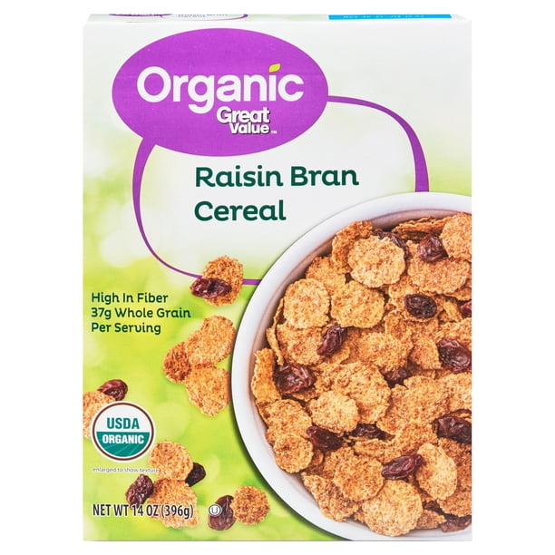 Great Value Organic Raisin Bran Breakfast Cereal, 14 oz - Walmart ...