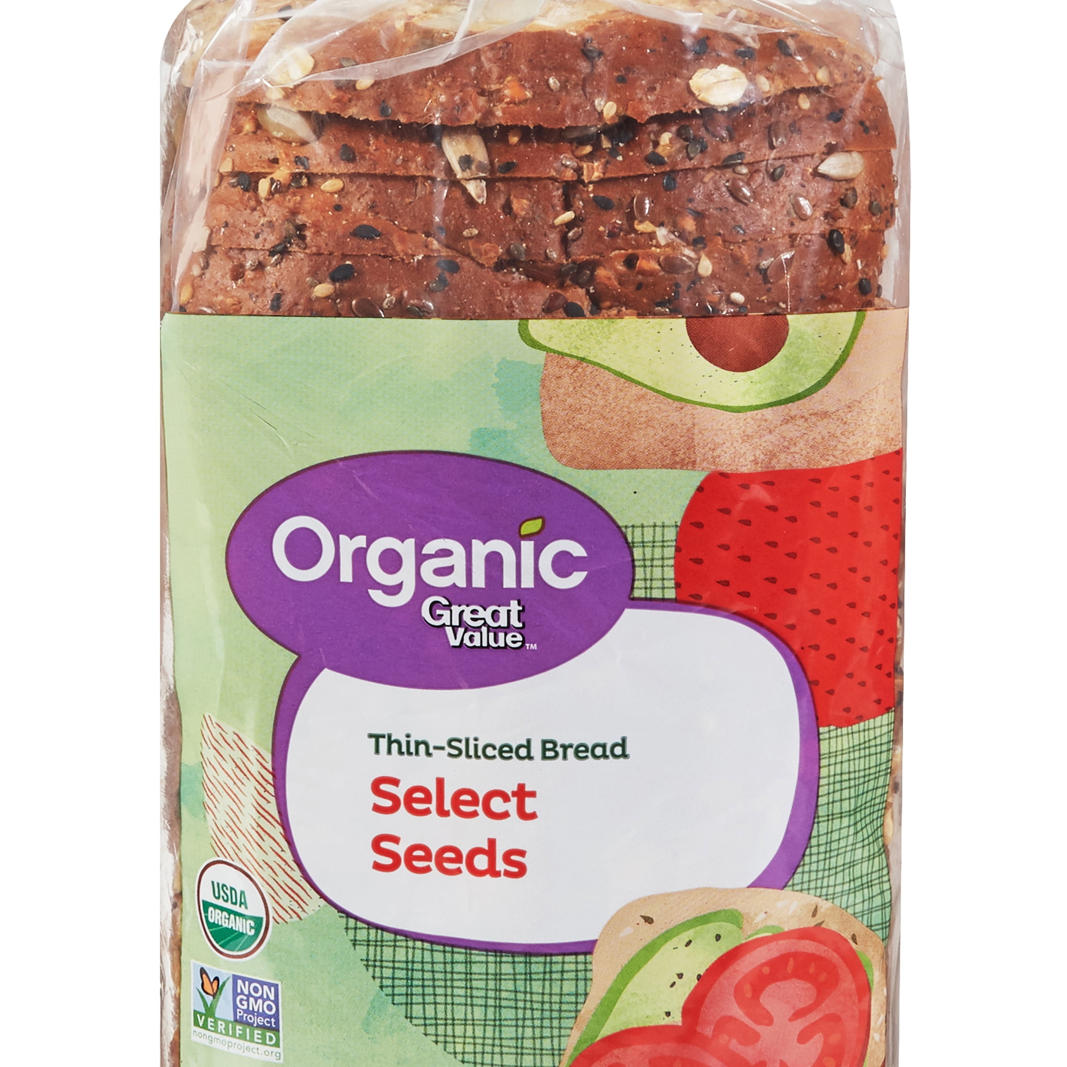 Great Value Organic Thin-Sliced Select Seeds Bread, 20 oz - Walmart.com