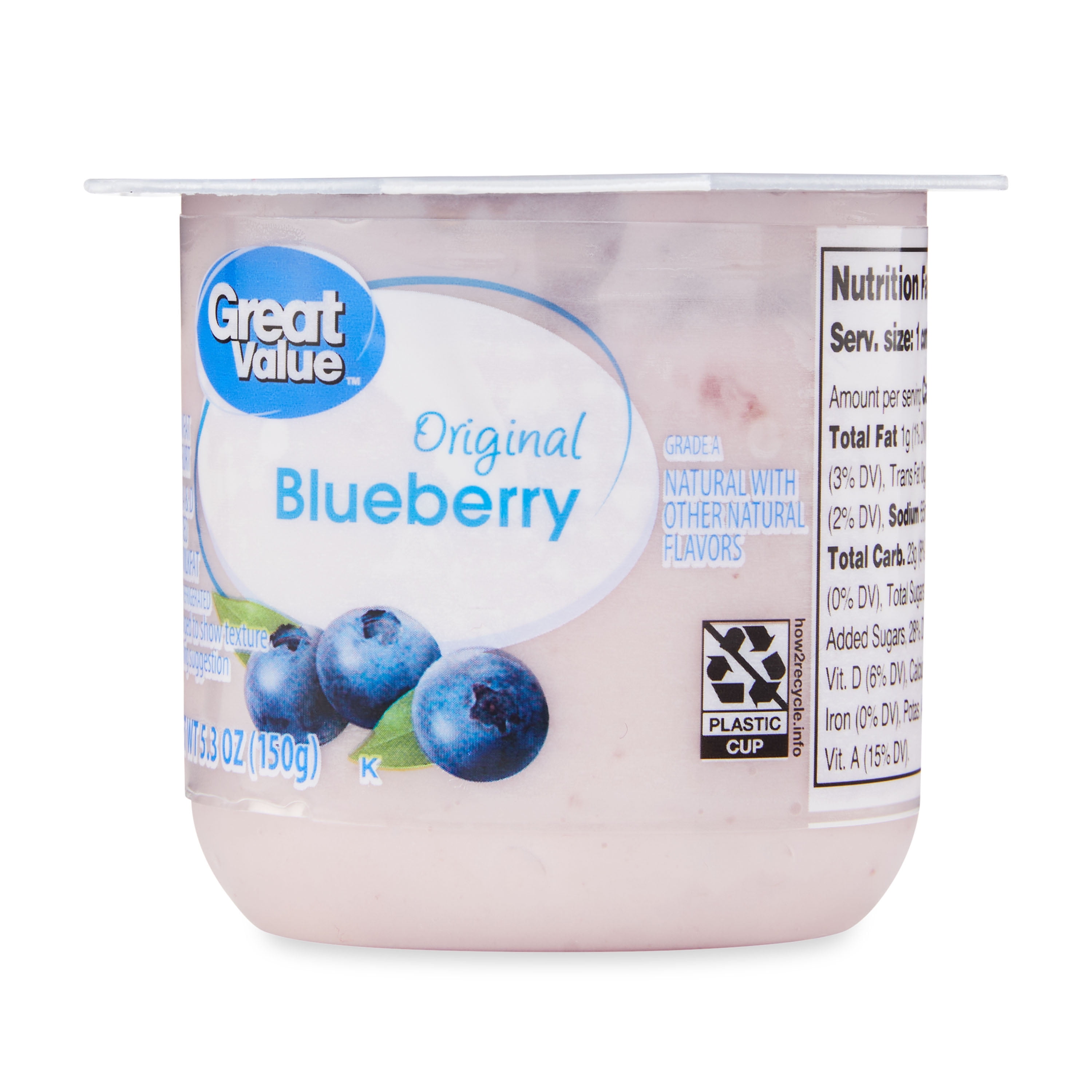 Great Value Original Blueberry Lowfat Yogurt, 5.3 oz - Walmart Business Supplies