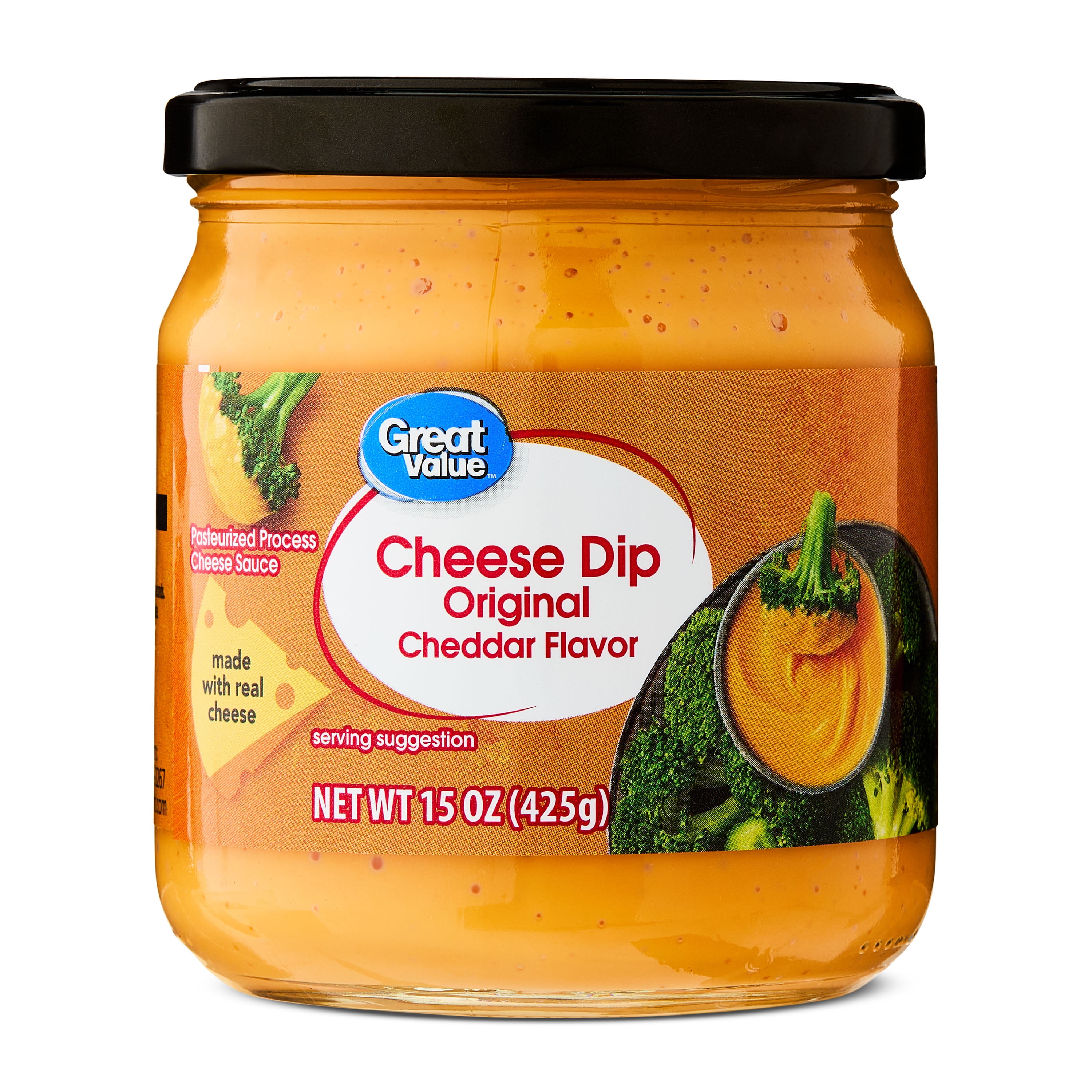 Great Value Cheddar Cheese Dip 15 oz, Pasteurized, Shelf-Stable, Made ...