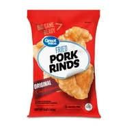 Baken-Ets Traditional Flavor Pork Rinds, Meaty Fried Skins, 4 oz Bag ...