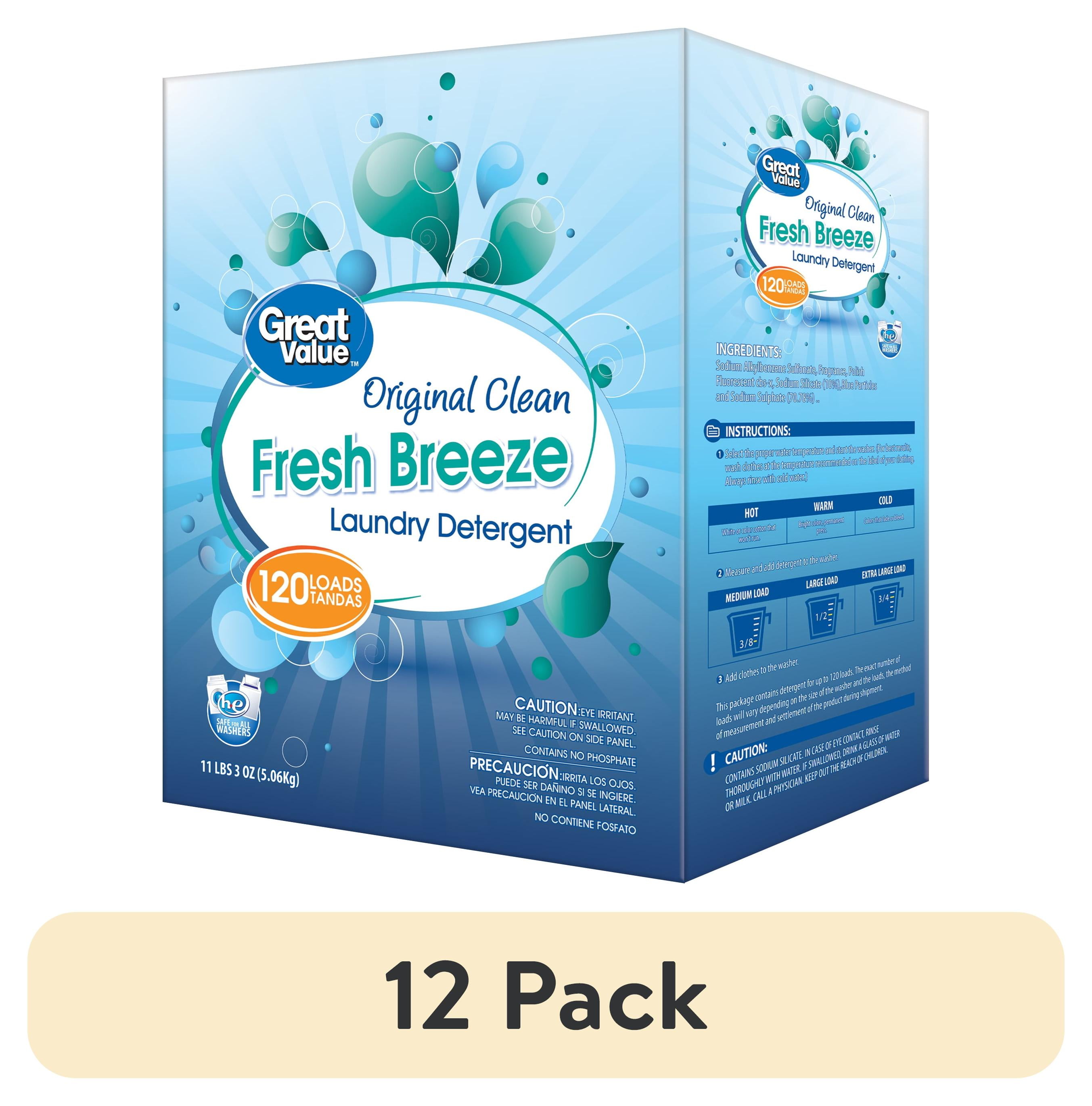 (12 pack) Great Value Original Clean Fresh Breeze Scent Powder Laundry ...