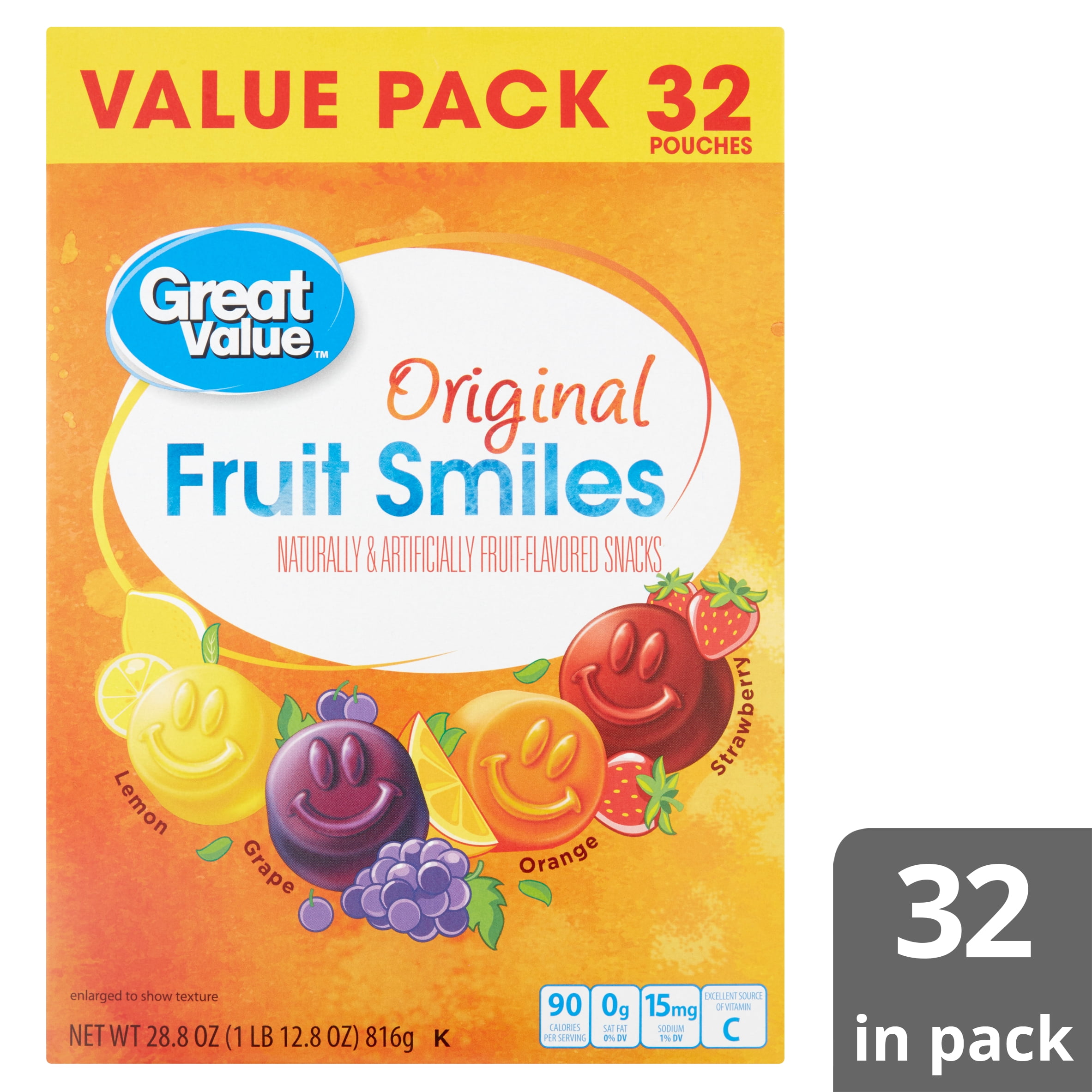 Great Value Original Fruit Smiles, 28.8 oz - Walmart.com