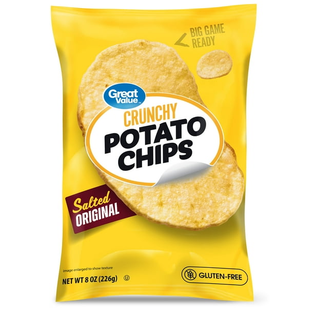 Great Value Original Salted Crunchy Potato Chips, 8 oz - Walmart ...
