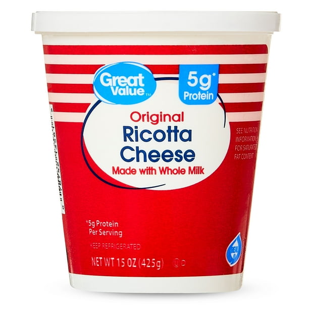 Great Value Original Ricotta Cheese, 15 oz Tub (Refrigerated) - Walmart ...