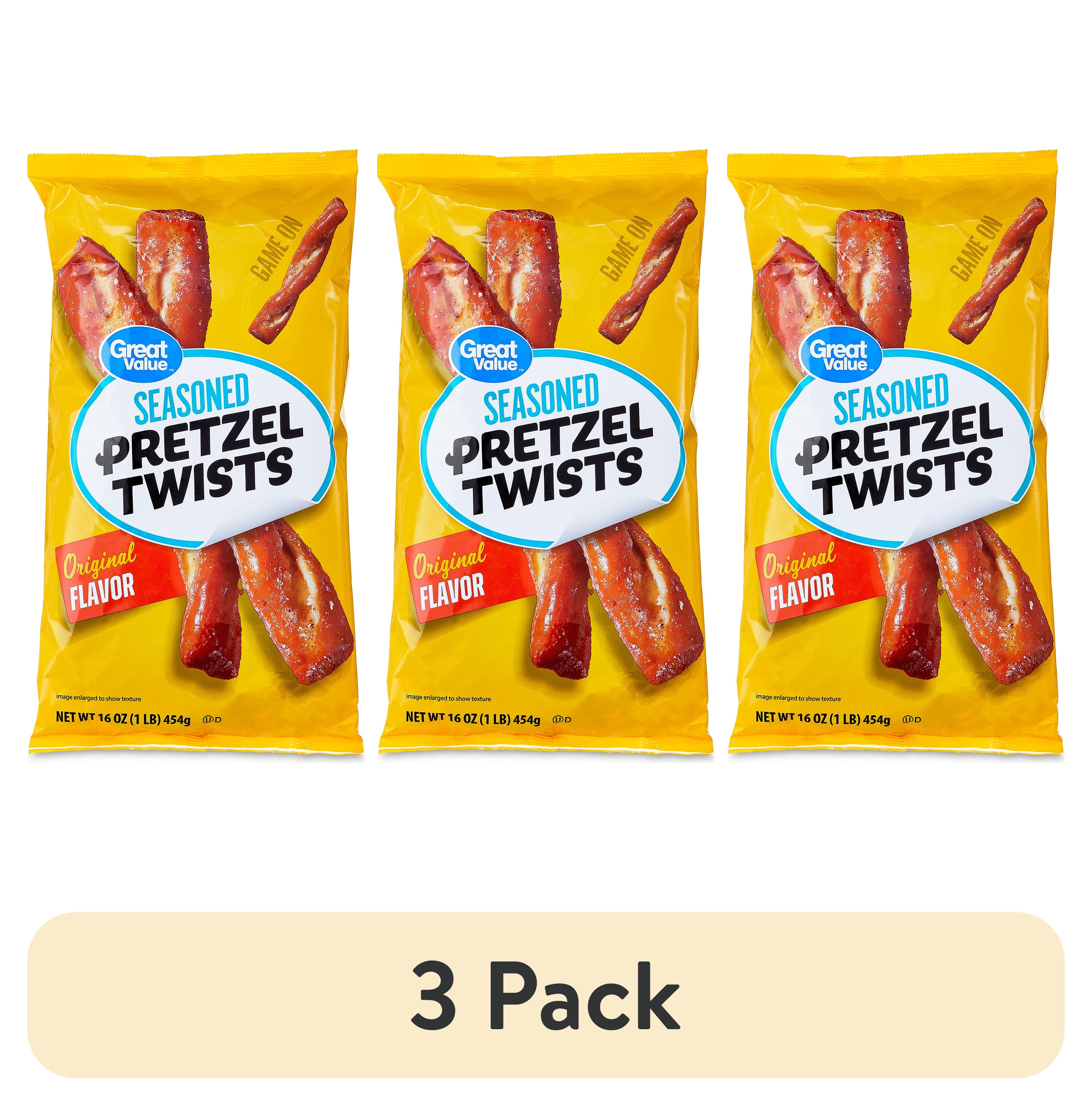 (3 pack) Great Value Original Seasoned Pretzel Twists, 16 oz Bag - Walmart.com