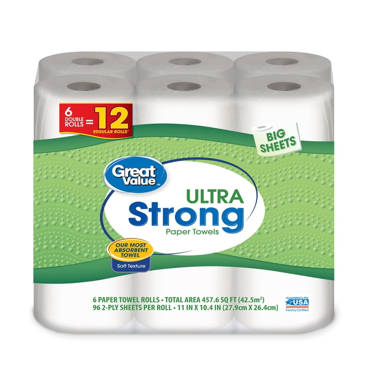 Great Value Paper Towels Great Value Ultra Strong & Absorbent Paper