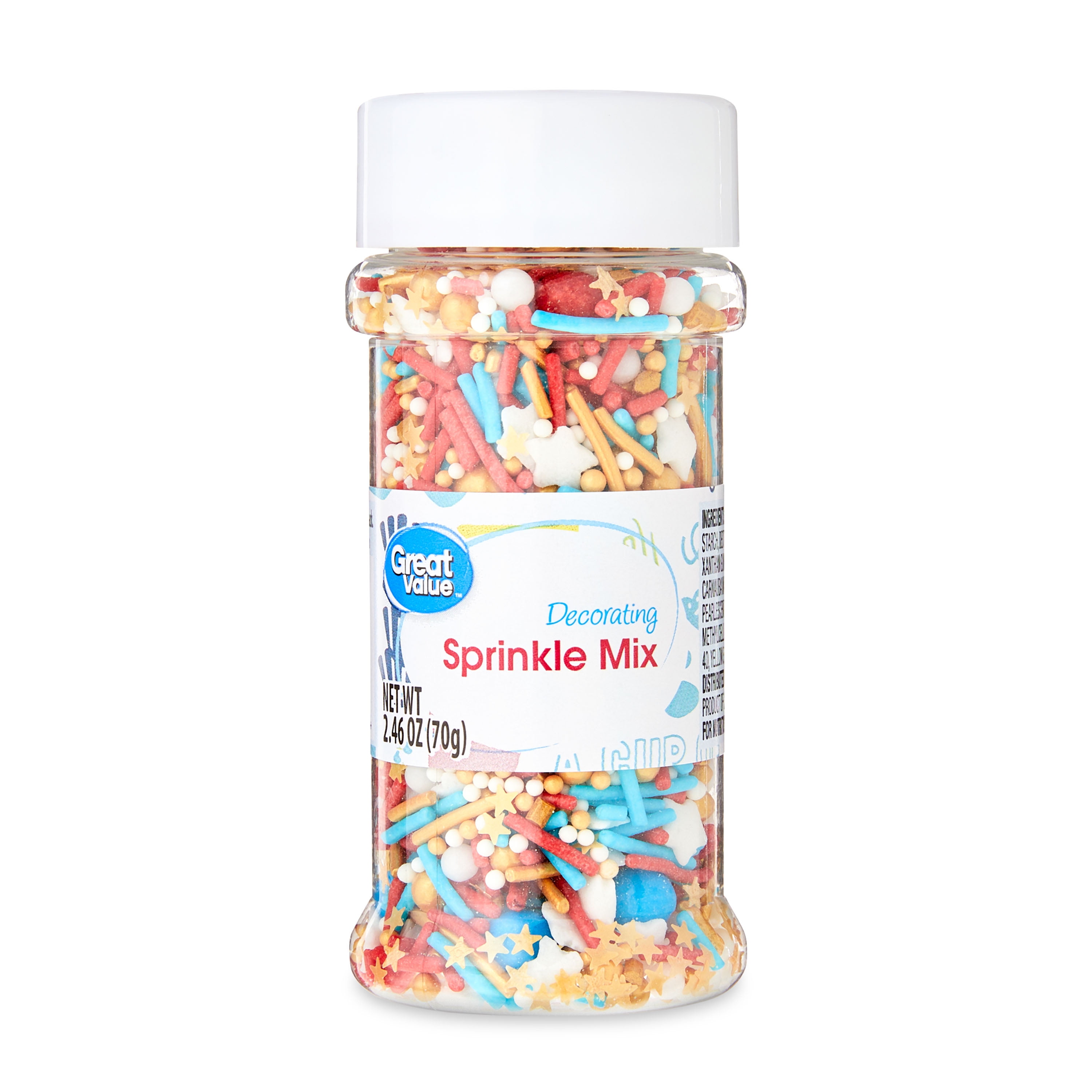 Great Value Patriotic Sprinkle Mix 2.46 oz for Cookies Cakes Ice Cream ...