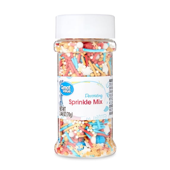 Great Value Patriotic Sprinkle Mix 2.46 oz for Cookies Cakes Ice Cream ...