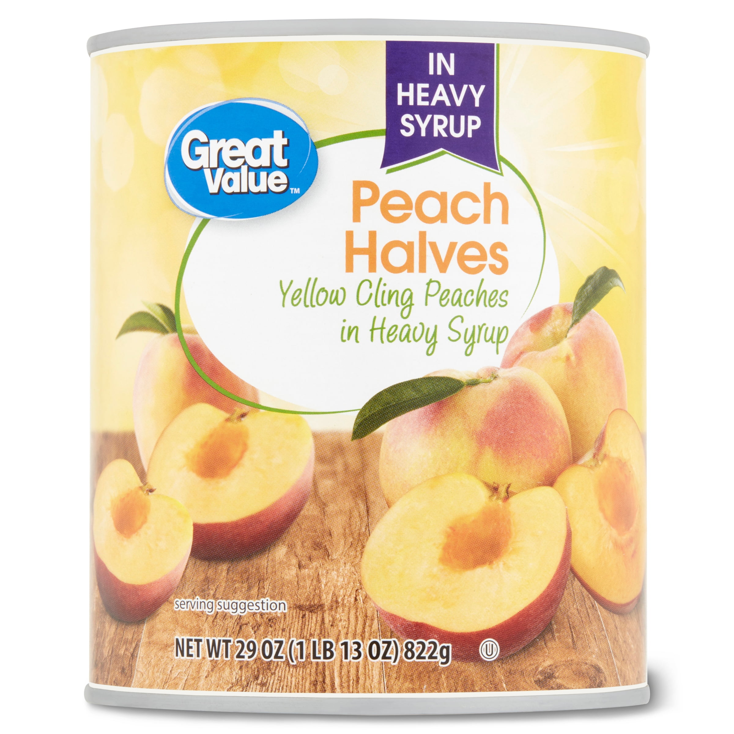 Great Value Peach Halves, 29 oz Can - Walmart Business Supplies
