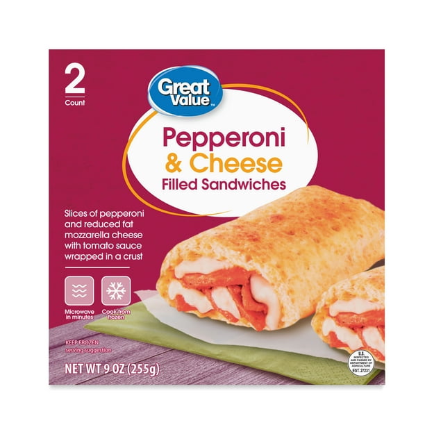 Great Value Pepperoni & Cheese Filled Sandwiches 2 Count - Walmart ...