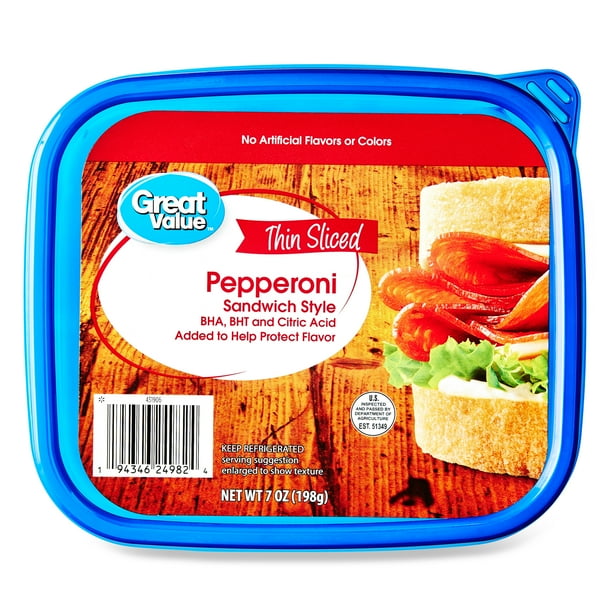 Great Value Thin-Sliced Sandwich-Style Pepperoni, 7 oz - Walmart ...