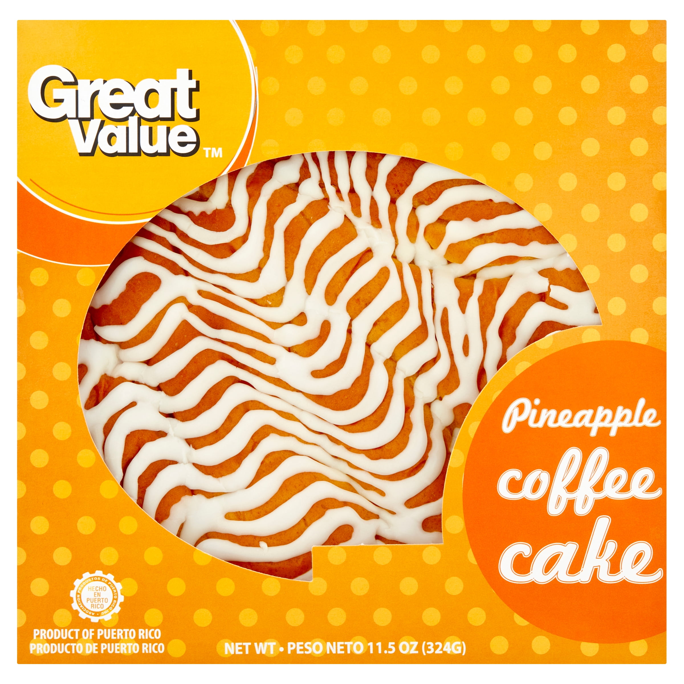 Great Value Pineapple Coffe Cake, Family Pack, 11.5 oz, Tray - Walmart.com