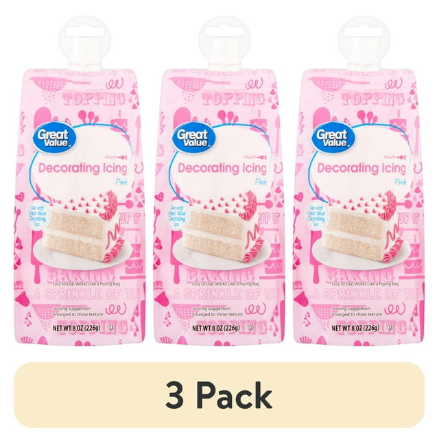 (3 pack) Great Value Pink Decorating Icing, 8 oz - Walmart.com