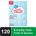 Great Value Plastic Clear Disposable Cutlery Combo, 120 Count Fork and ...