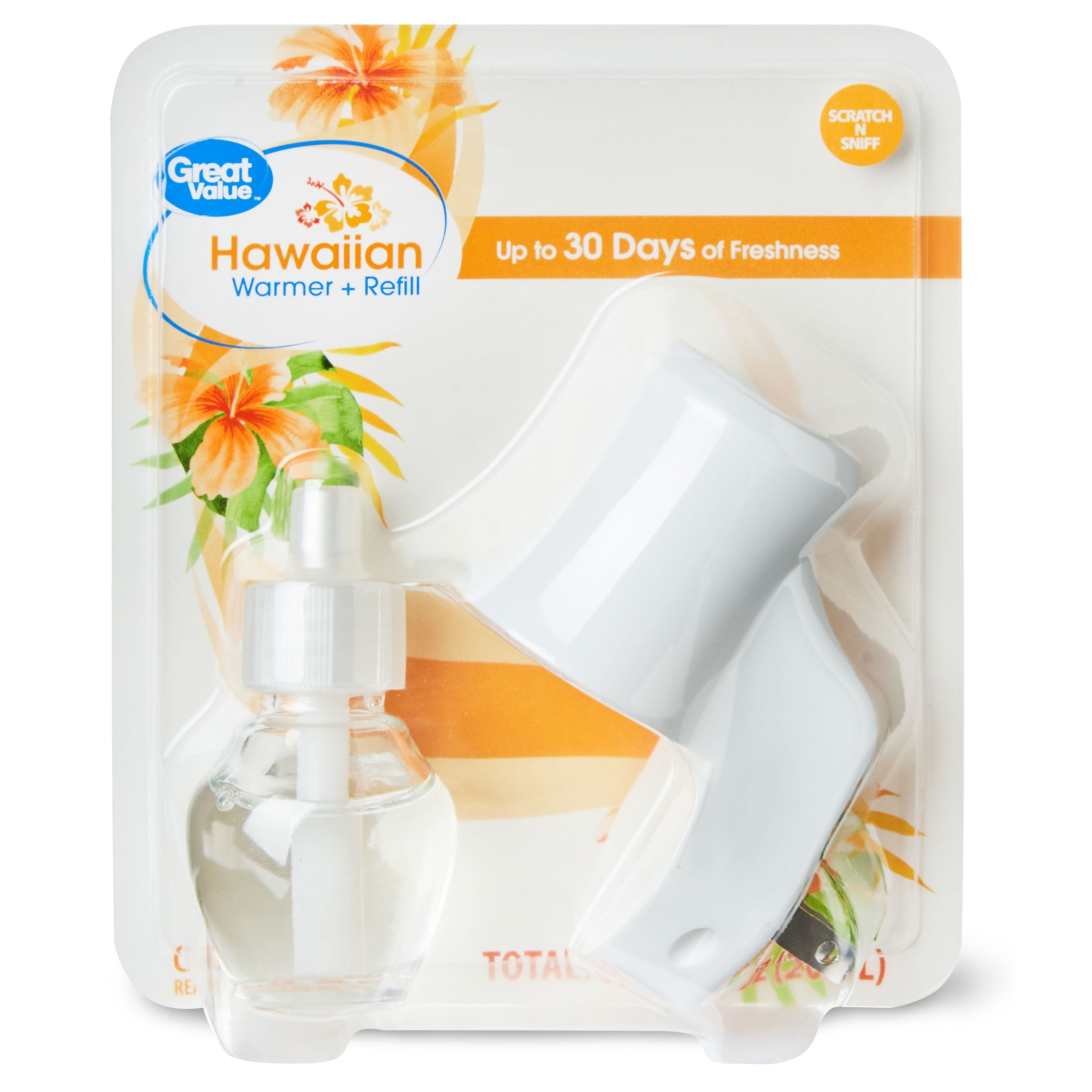 Great Value Plug-In Scented Oil Warmer and Refill, Hawaiian Scent ...