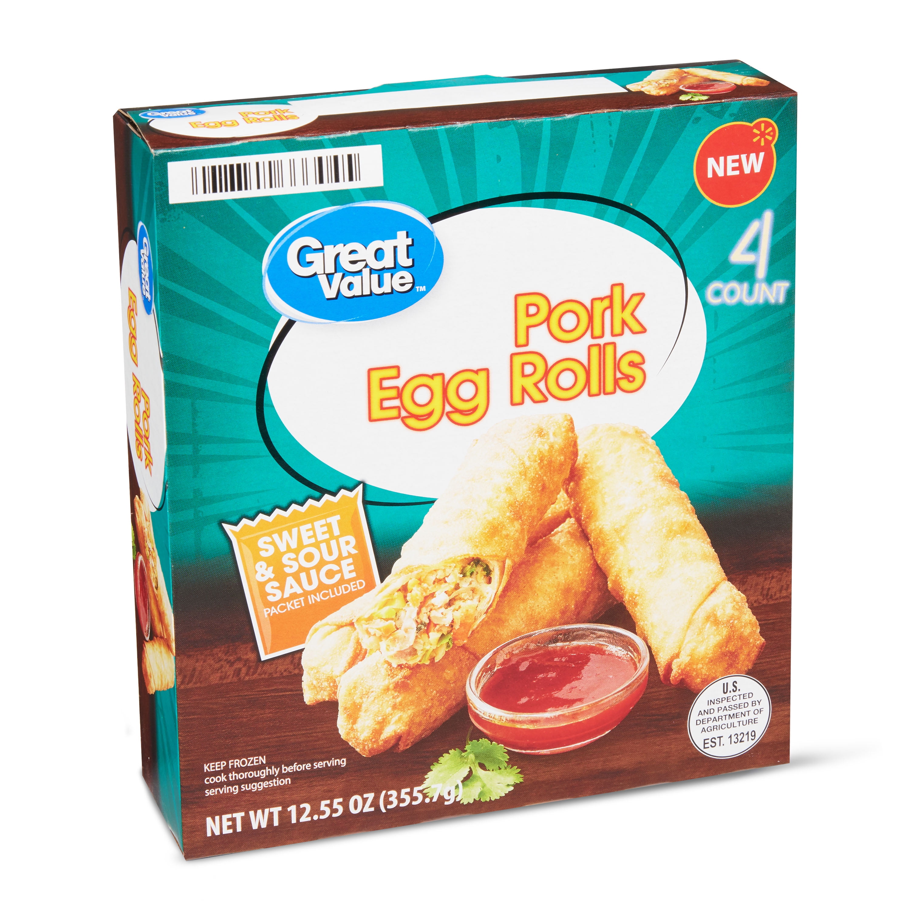 Great Value Pork Egg Rolls, 12.55 oz, 4 Count (Frozen) - Walmart ...