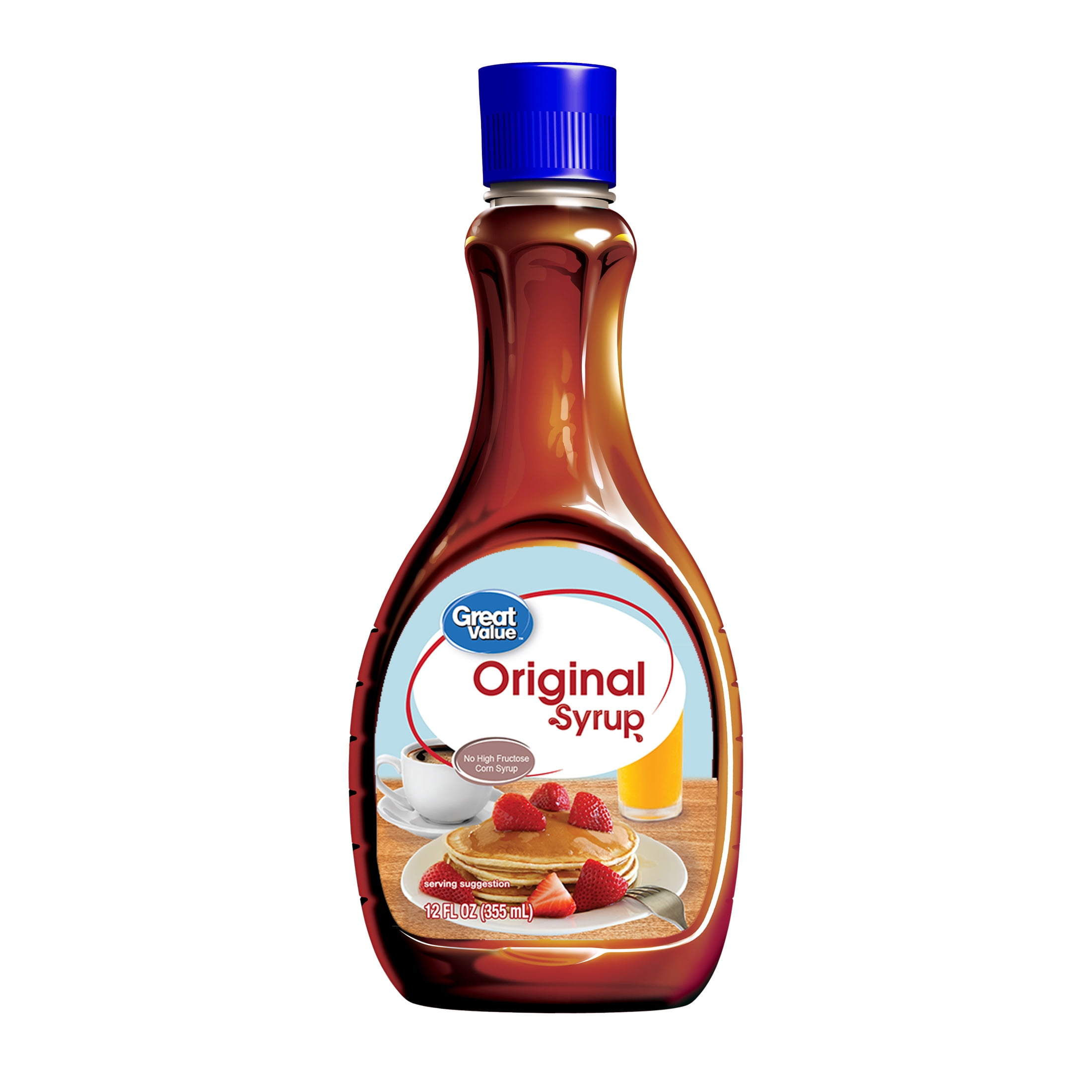 Great Value Original Syrop, Plastic Bottle, 12 fl oz (355 ml), No High ...