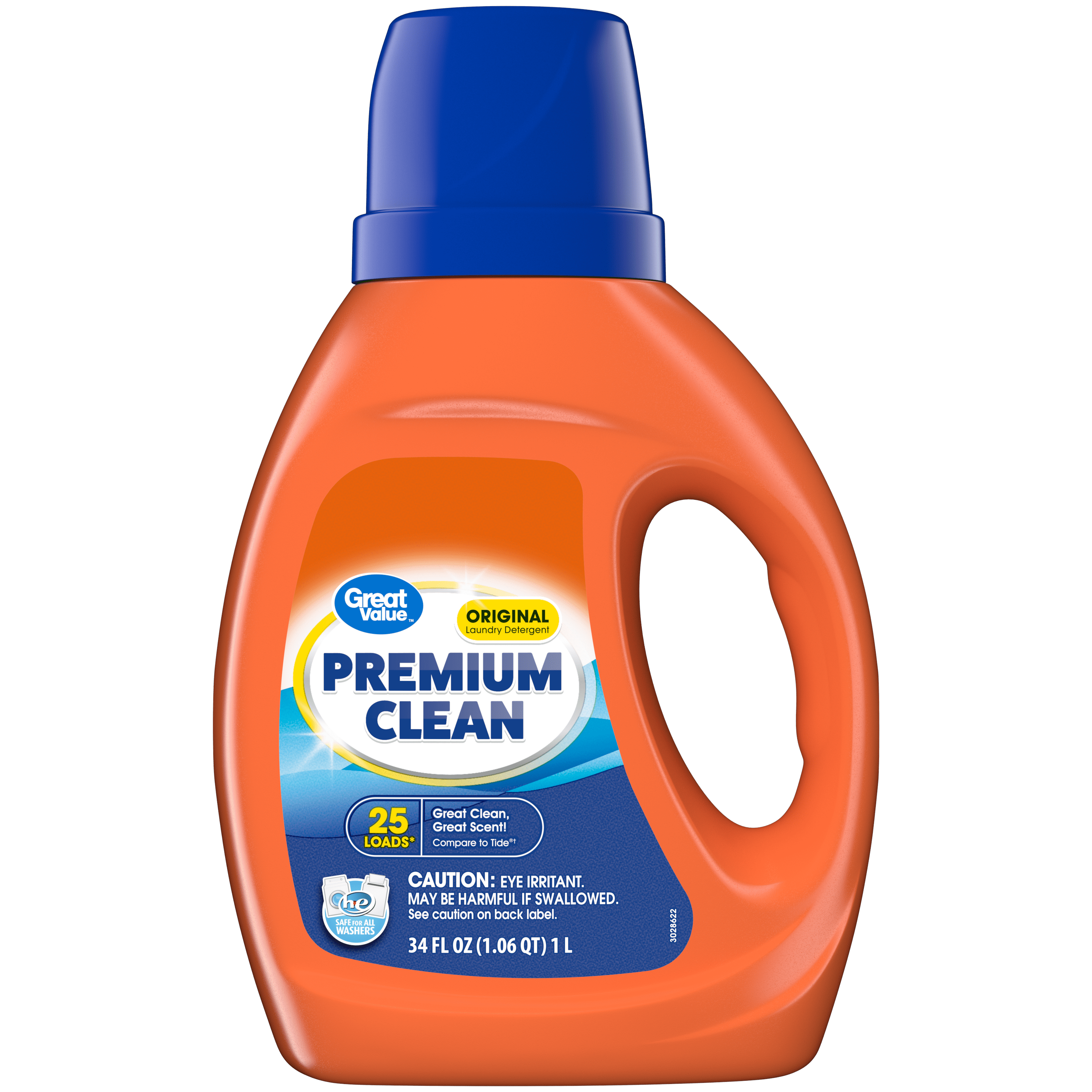 Great Value Premium Clean Original Laundry Detergent 34oz, 25 loads ...