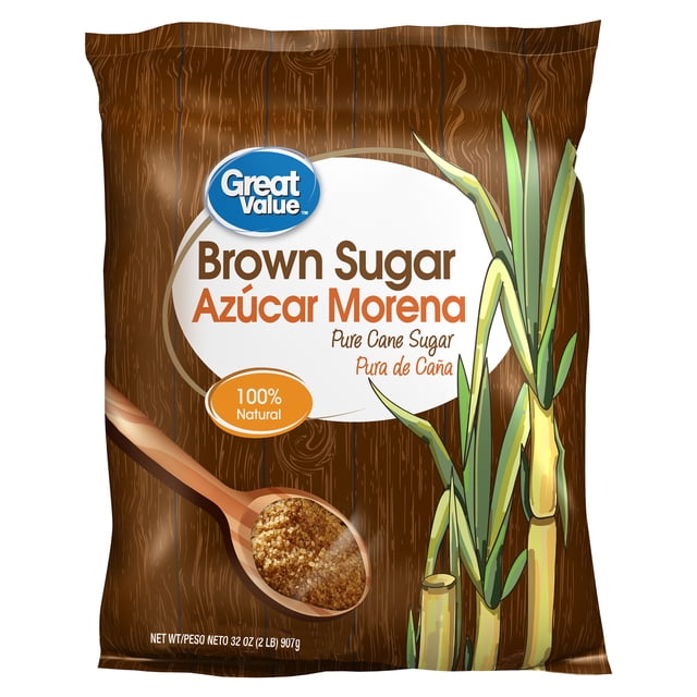 Great Value, Pure Cane Brown Sugar, 32oz (2pd) 907g, Plastic Bag, No ...