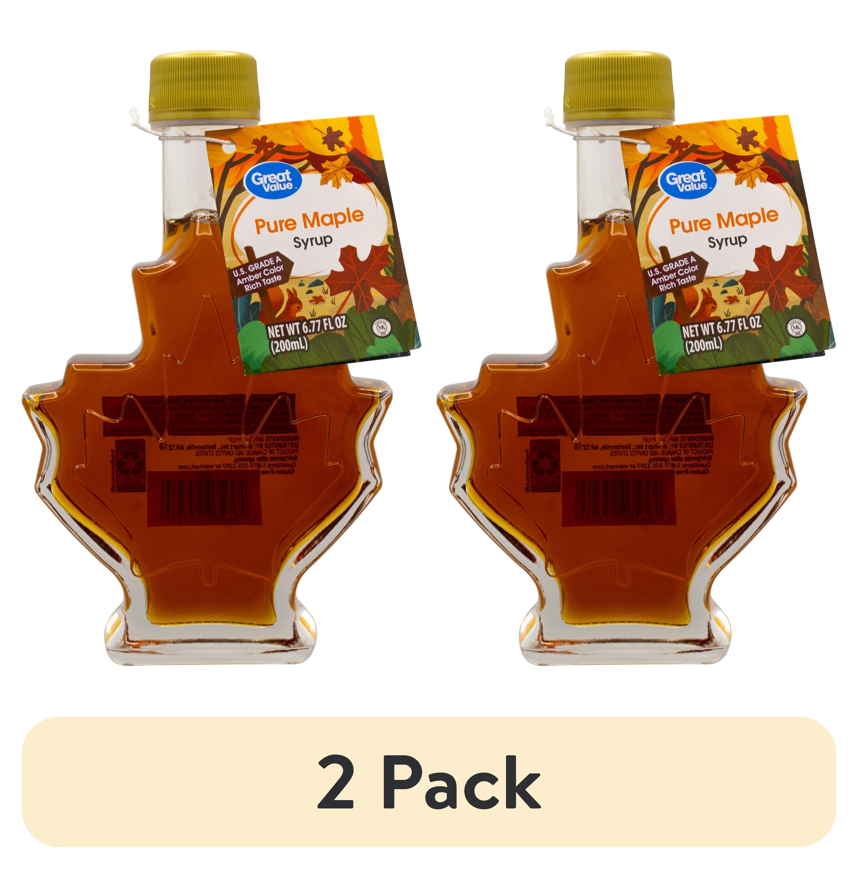 (2 pack) Great Value Pure Maple Syrup, 6.77 fl oz - Walmart.com