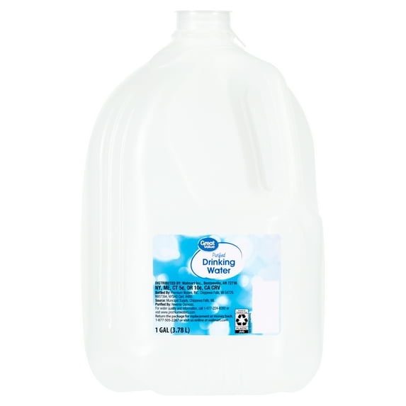 Great Value Drinking Water 1 Gallon Jug, Fresh and Clean Drinking Water ...