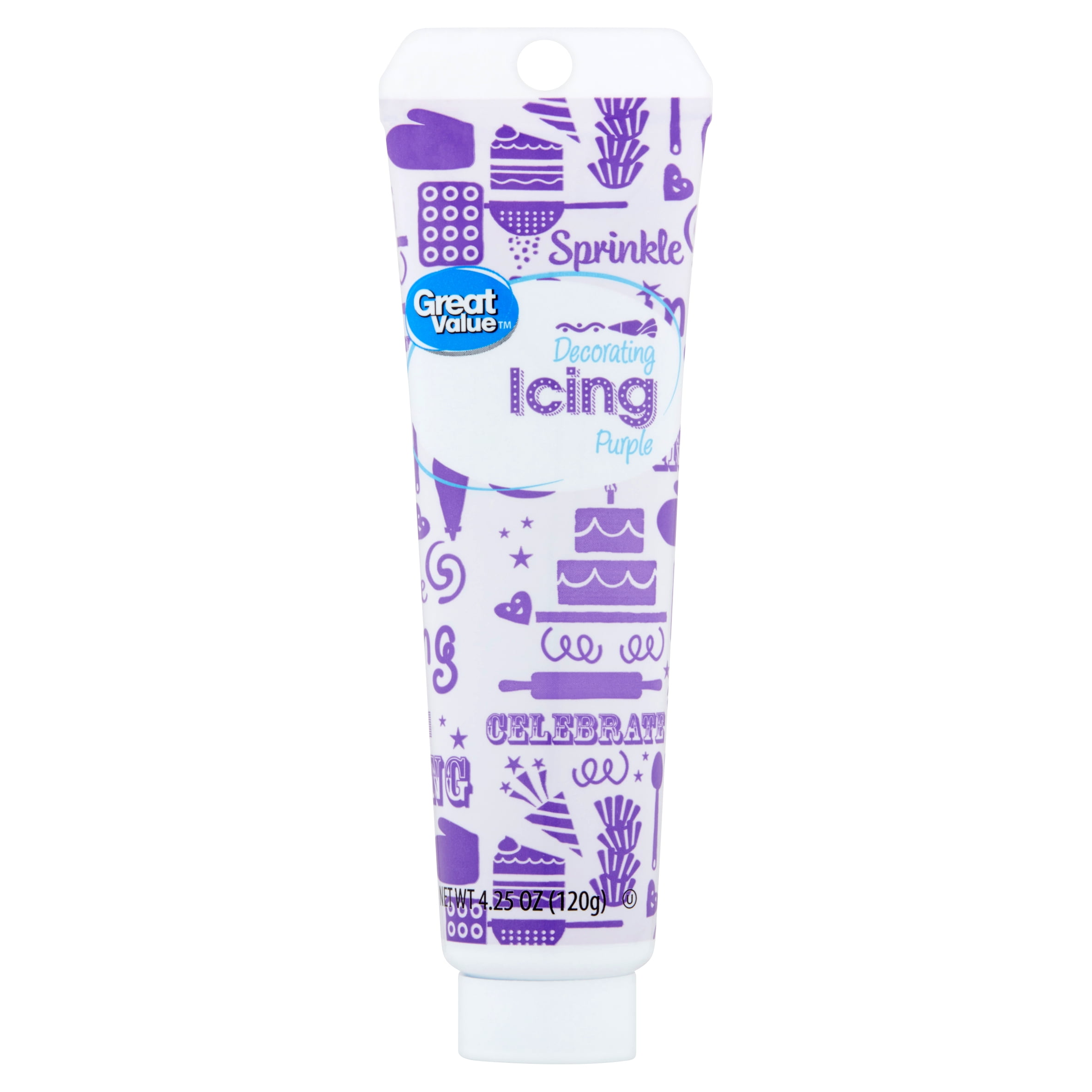 Great Value Purple Decorating Icing 4.25 oz No saturated fat Trans fat ...