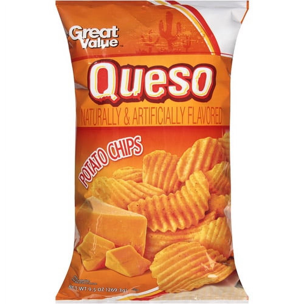 Great Value Queso Flavor Potato Chips, 9.5 oz, Bag - Walmart.com