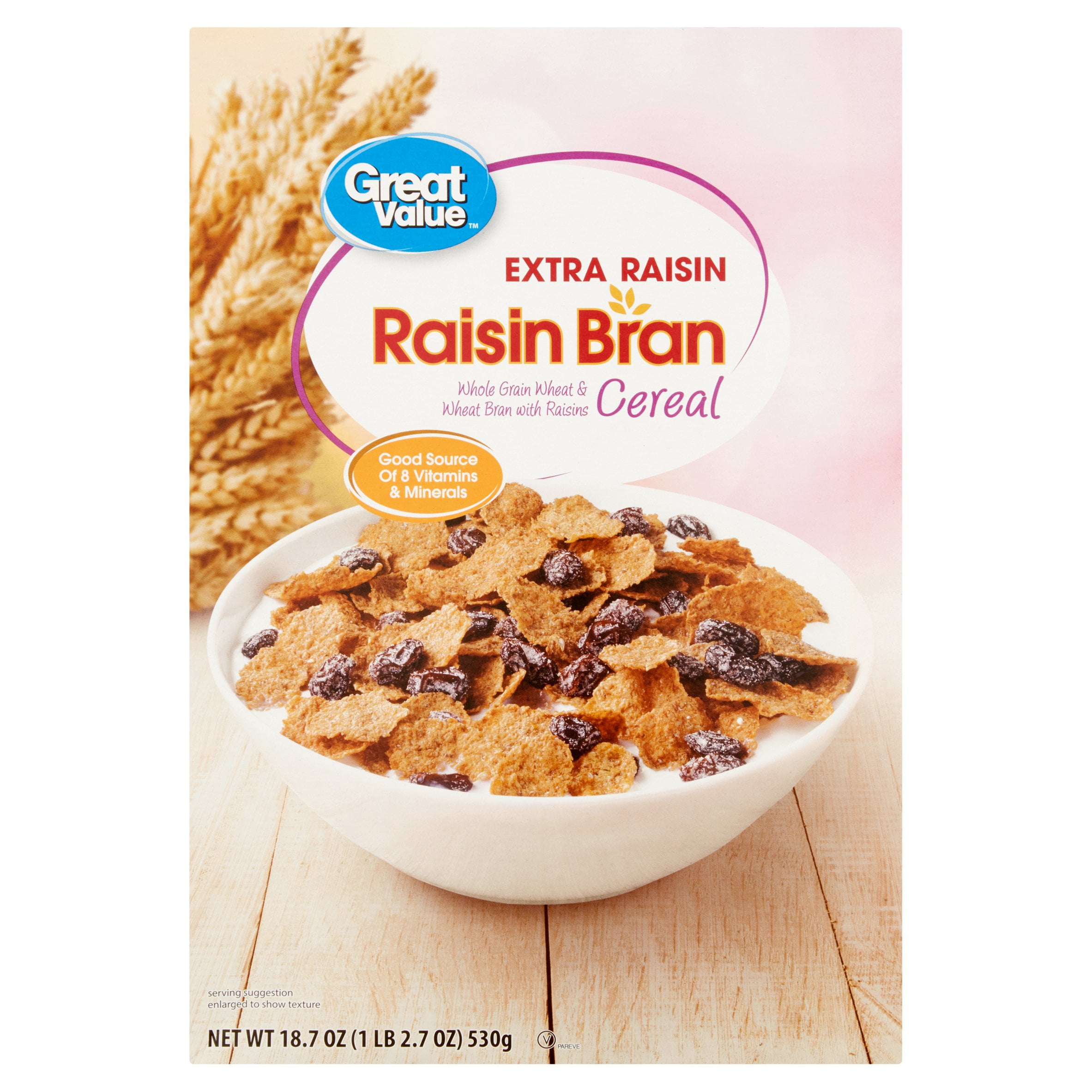 Great Value Raisin Bran Breakfast Cereal, Extra Raisin, 18.7 oz ...