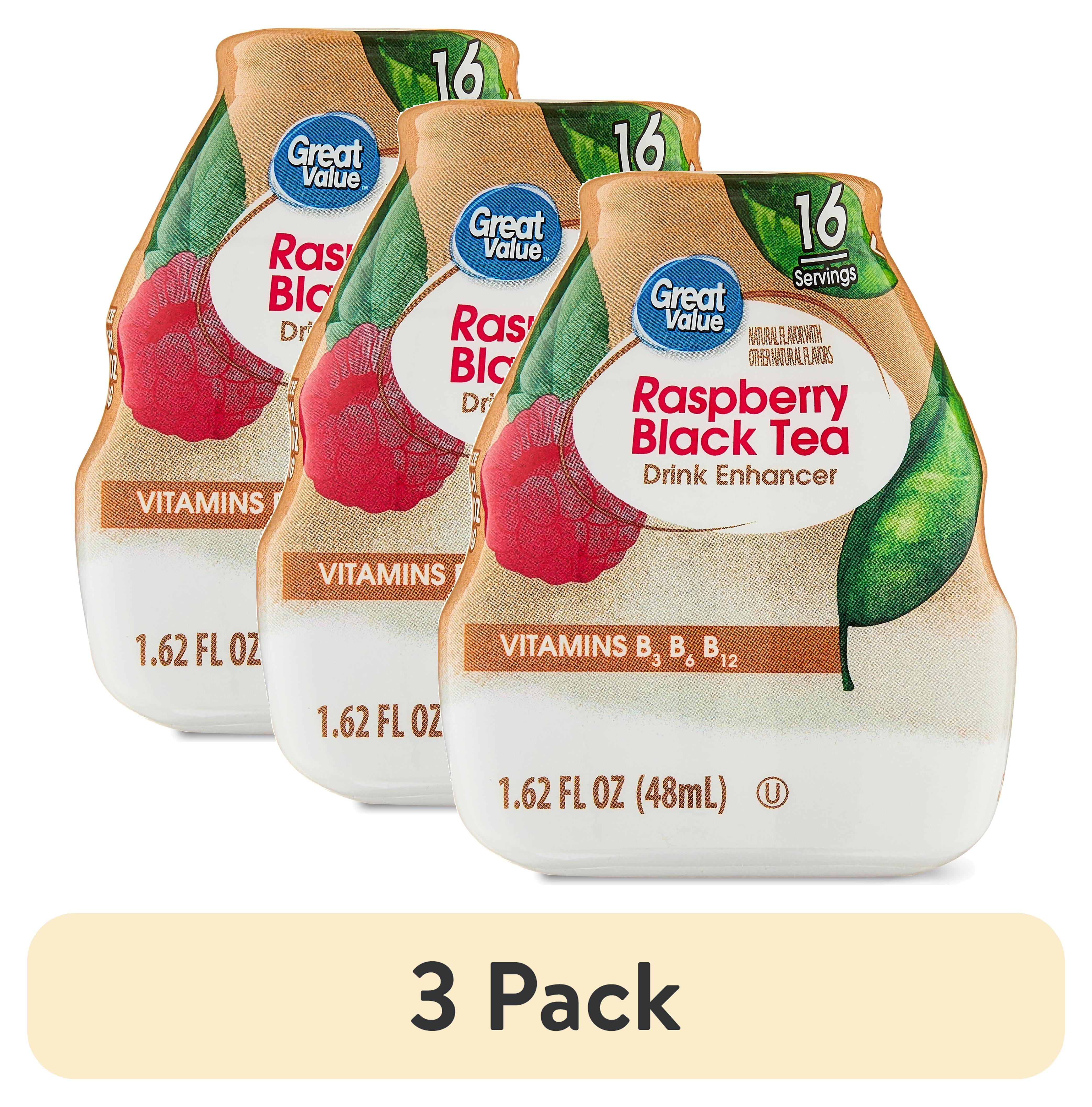 (3 pack) Great Value Raspberry Black Tea Drink Enhancer, 1.62 fl oz ...