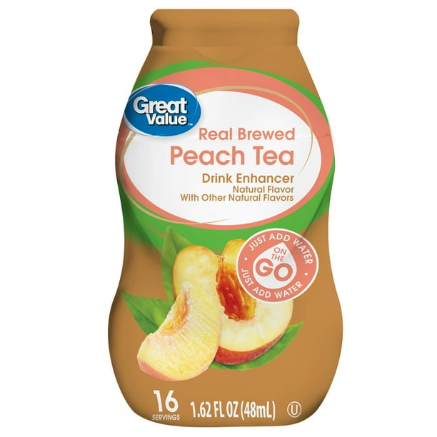 Great Value Real Brewed Peach Tea Drink Enhancer, 1.62 fl oz - Walmart ...