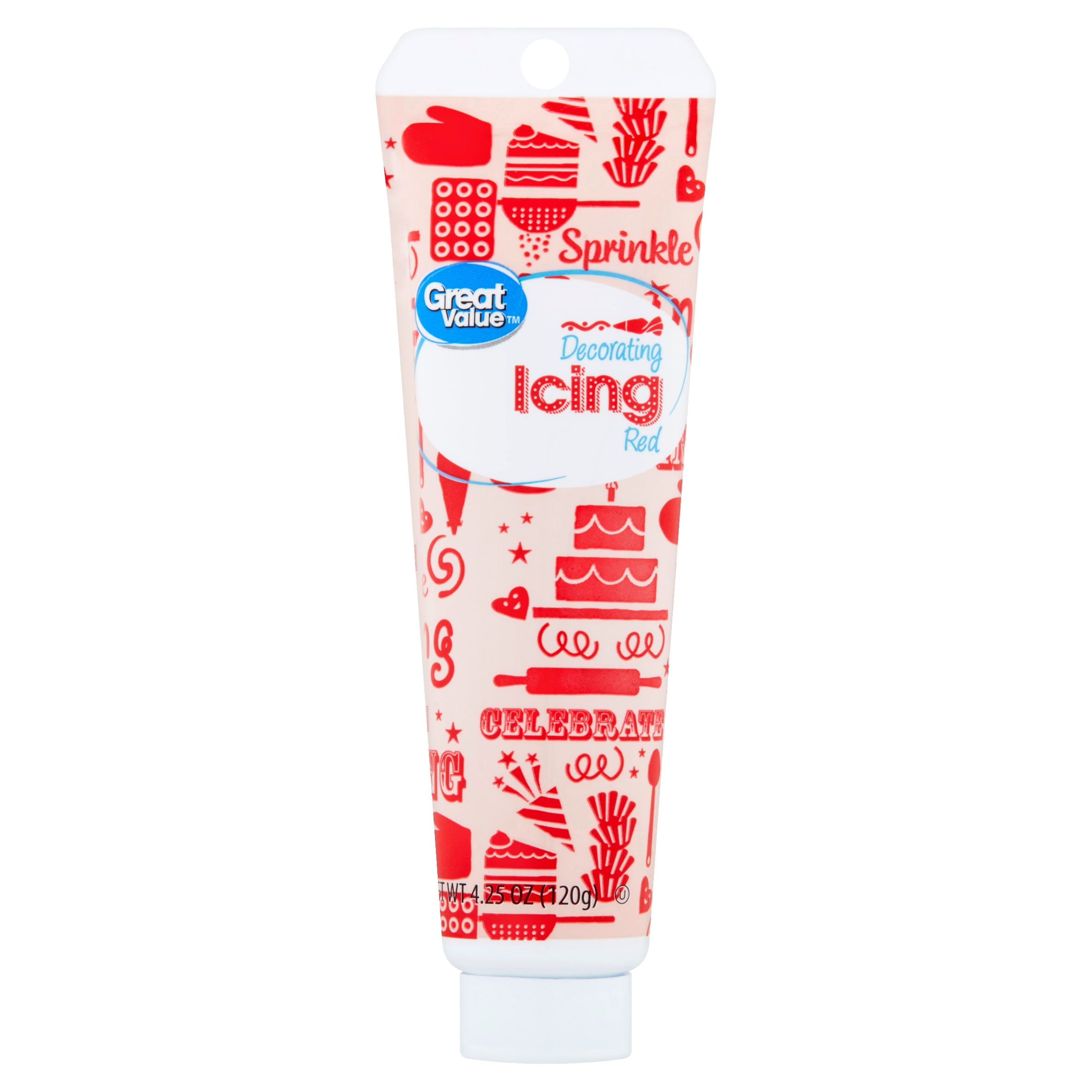 Great Value Red Decorating Icing, 4.25 oz for Desserts, Cupcakes, Cakes ...