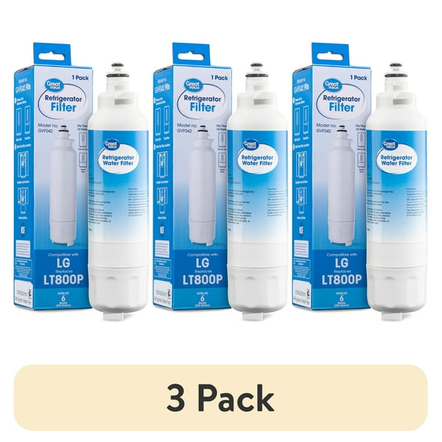 (3 pack) Great Value Replacement Refrigerator Water Filter, LG LT800P ...