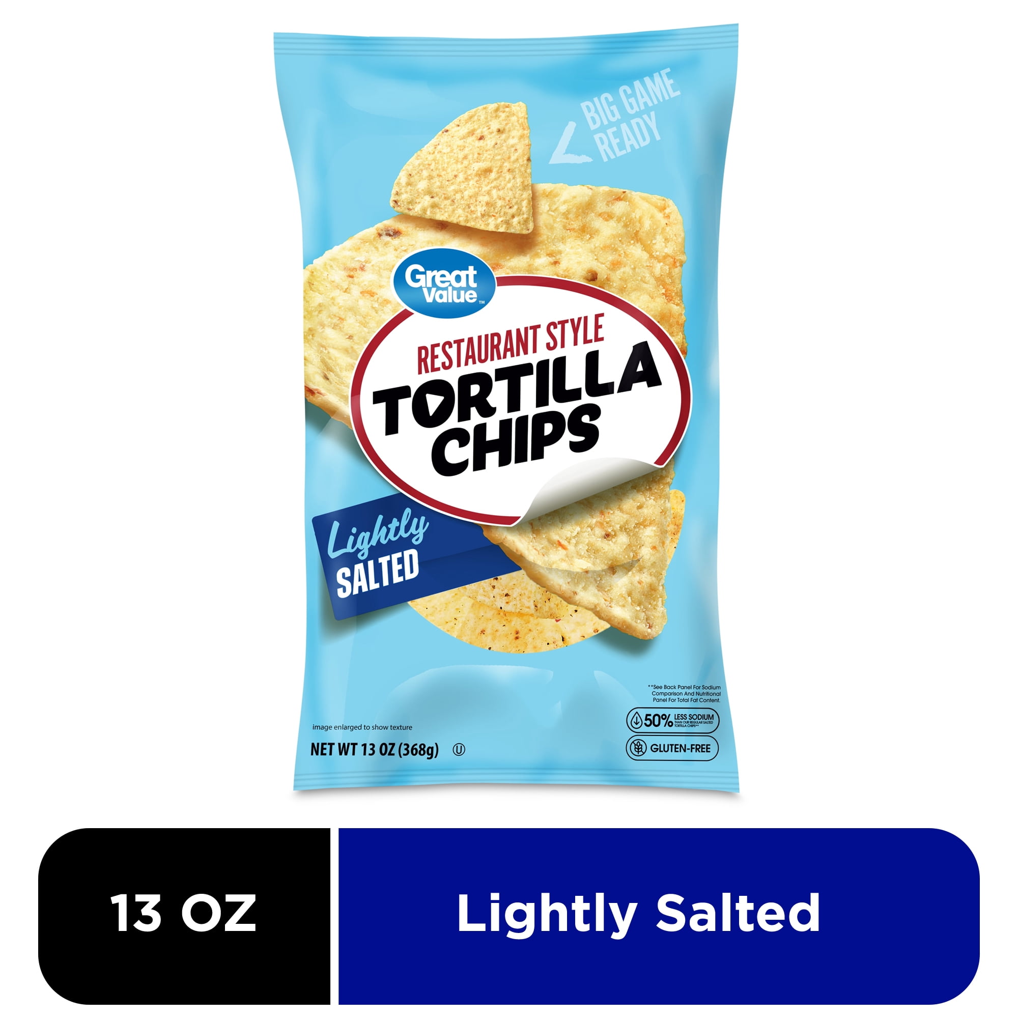 Great Value Lightly Salted White Corn Tortilla Chips, 13 oz Bag Gluten ...