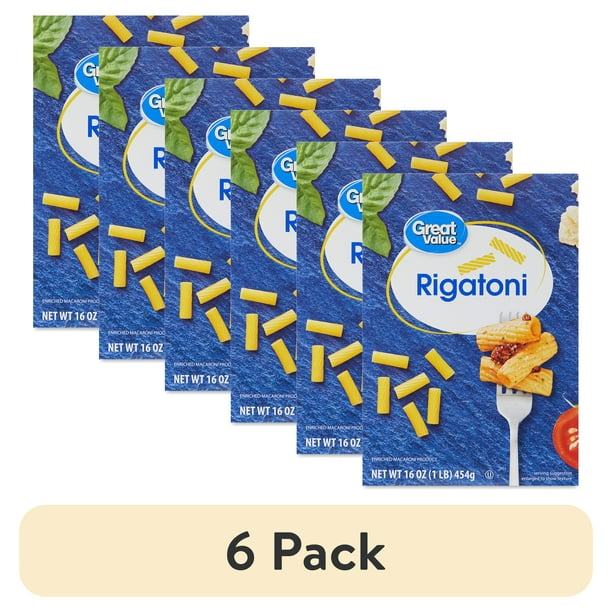 (6 pack) Great Value, Rigatoni, 16 oz Box, (Shelf Stable) - Walmart ...