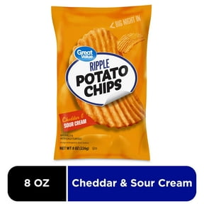Ruffles Potato Chips Cheddar & Sour Cream Flavored Snack Chips, 8 Ounce ...