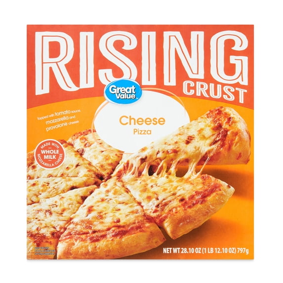 Great Value Rising Crust Cheese Pizza 28.10 oz Frozen with Cheddar ...