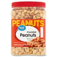Great Value Dry Roasted Unsalted Peanuts, 16 oz Jar, High Protein, Low ...