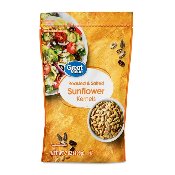 Great Value Roasted & Salted Sunflower Kernels, 7 oz - Walmart Business ...