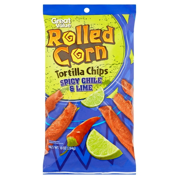 Great Value Rolled Corn Spicy Chile & Lime Tortilla Chips, 10 oz ...