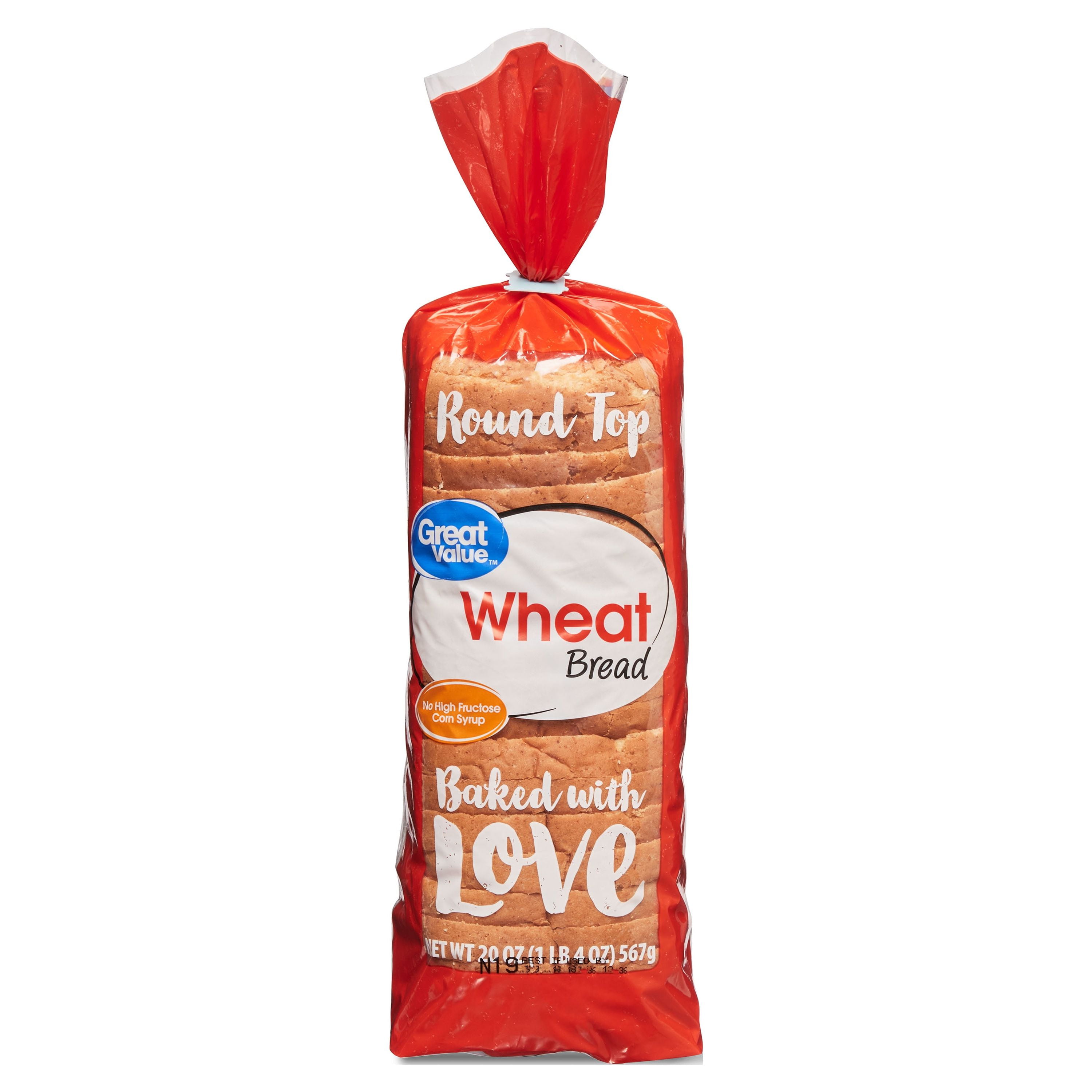 Great Value Round Top Wheat Bread, 20 oz - Walmart.com