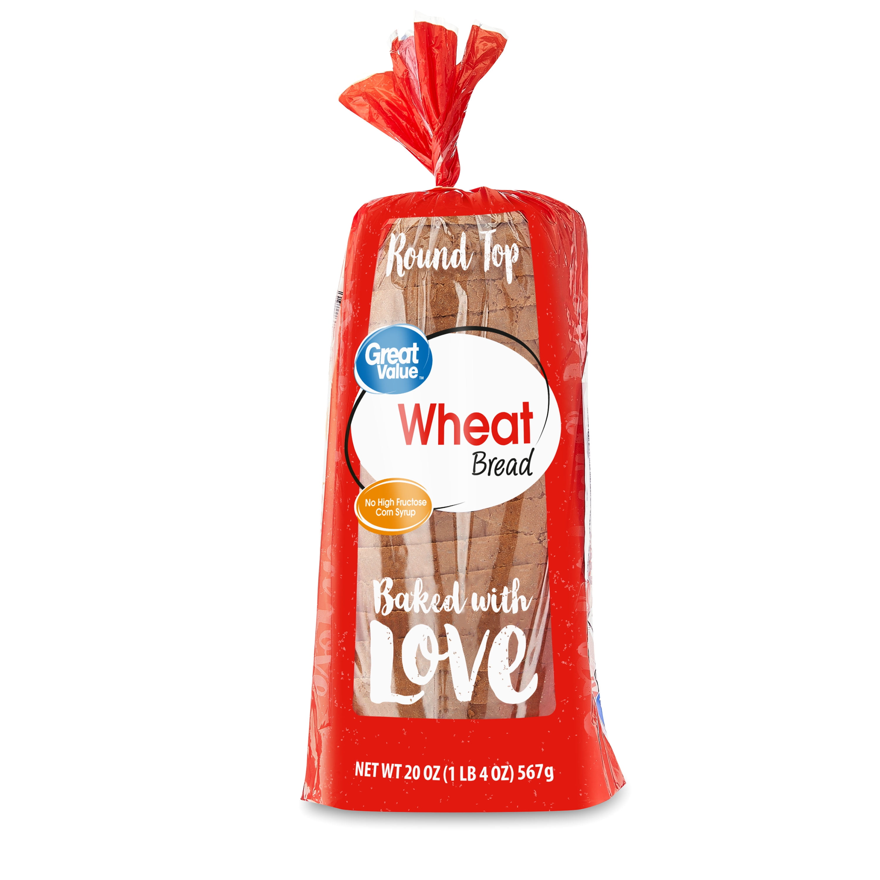 Great Value Round Top Wheat Bread, 20 oz - Walmart.com