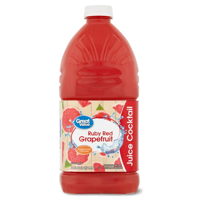 Great Value Ruby Red Grapefruit Juice Cocktail, 64 fl oz - Walmart.com